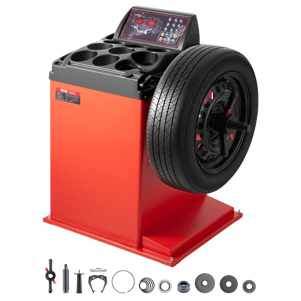 VEVOR Tire Changer Machine, 18" Spindle, Durable Tire Balancer with 4 ...