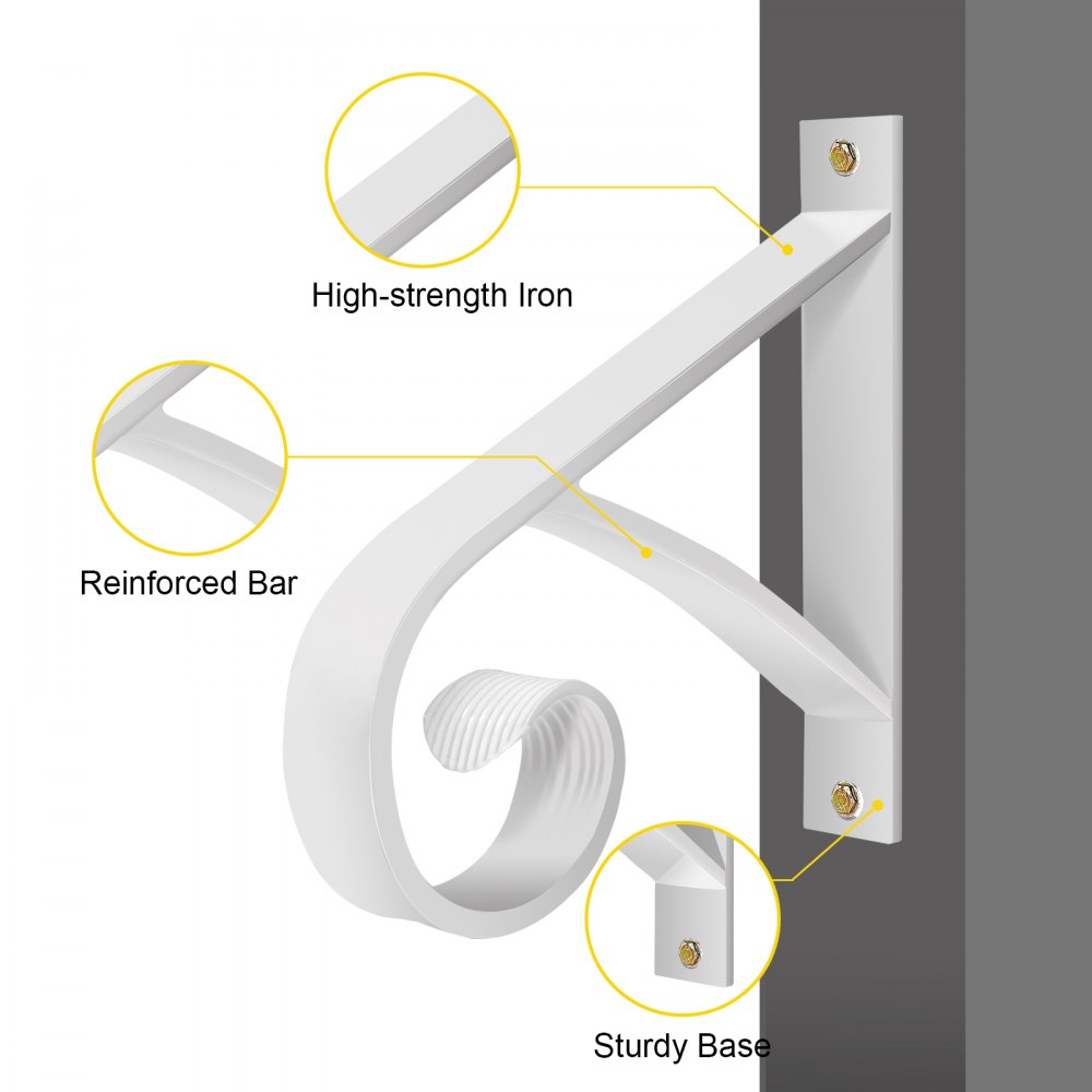 VEVOR Wrought Iron Handrail, 61.7lbs Load Iron Stair Railing, 1 or 2 ...