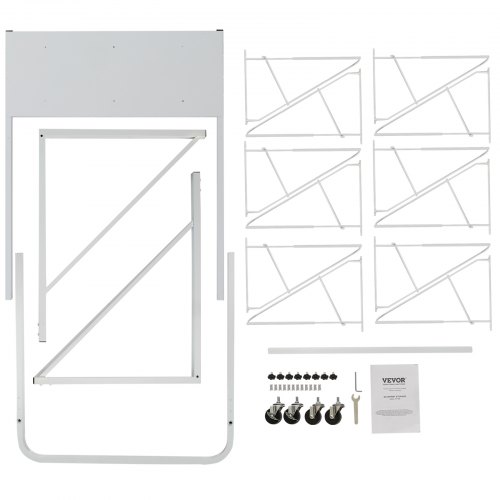 VEVOR Mobile Blueprint Storage Rack Plan Holder with 12 Pivot Brackets ...