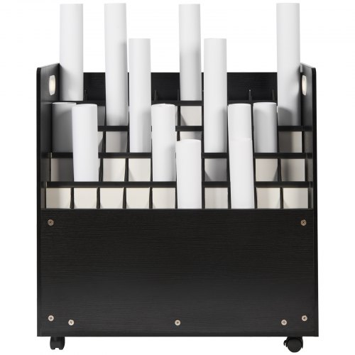 VEVOR Blueprint Roll File Holder 50 Slots Mobile Wooden Blueprint ...