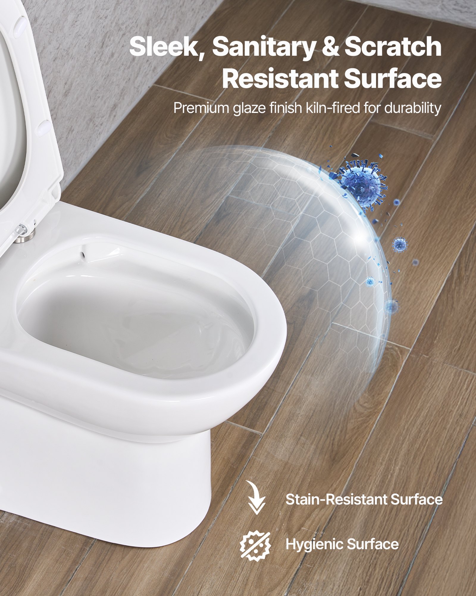 VEVOR 12 Inch Rough In Toilets – 1.1/1.6 GPF, 16"H, 99.54LBS