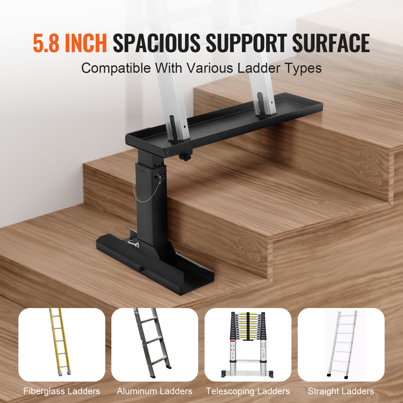 VEVOR Ladder Level for Stairs — 11.4–18" Adjustable Height