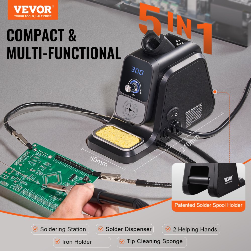 VEVOR Soldering Iron Station, 80W Digital Display Soldering Station Kit ...
