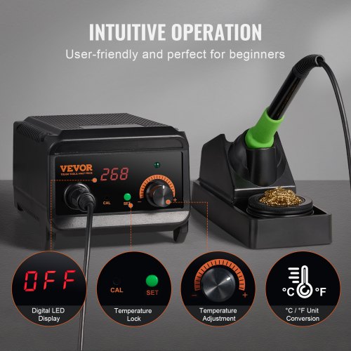 Soldering Iron Station 75W Digital Display Soldering Station Kit 122°F ...