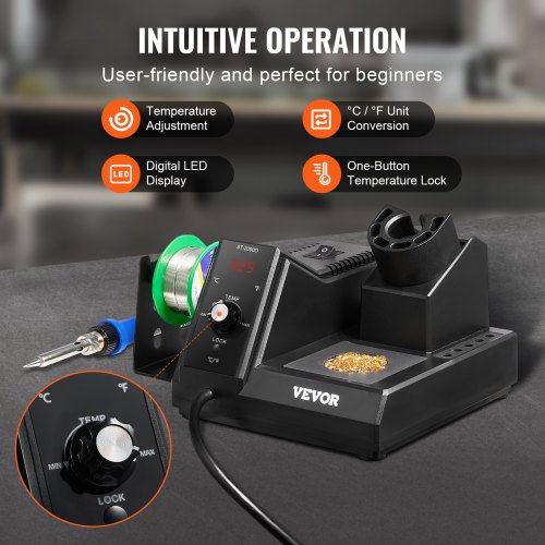 Soldering Iron Station 80W Digital Display Soldering Station Kit & 5 ...