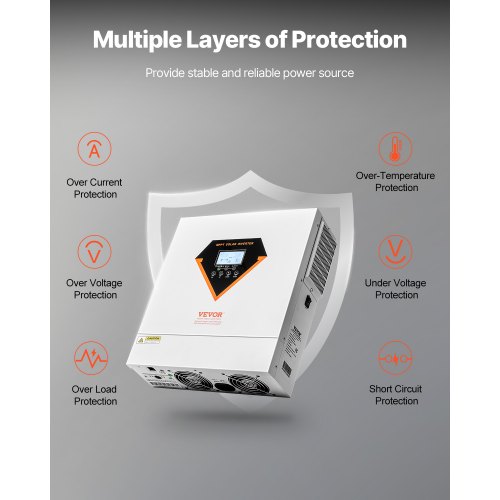 Hybrid Solar Inverter Charger 3000W 110/120V with Built-in 100A MPPT ...