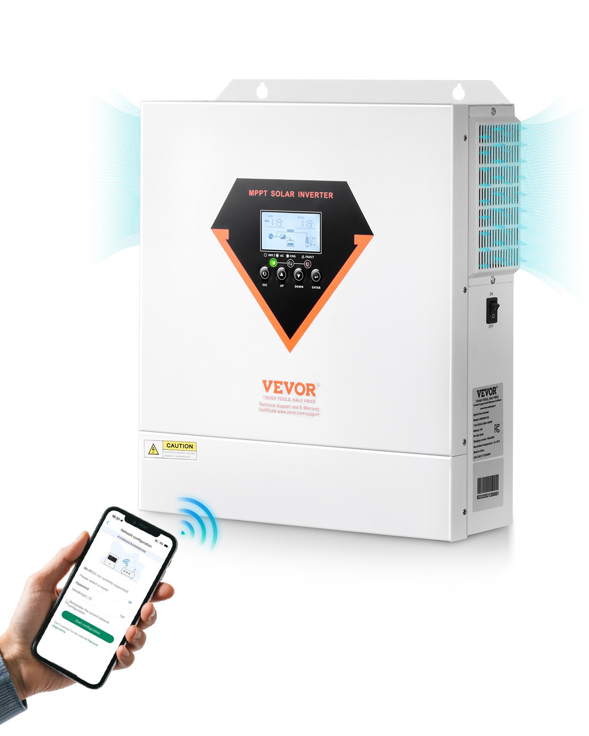 VEVOR 3000W Solar Inverter - Hybrid Charger with 100A MPPT