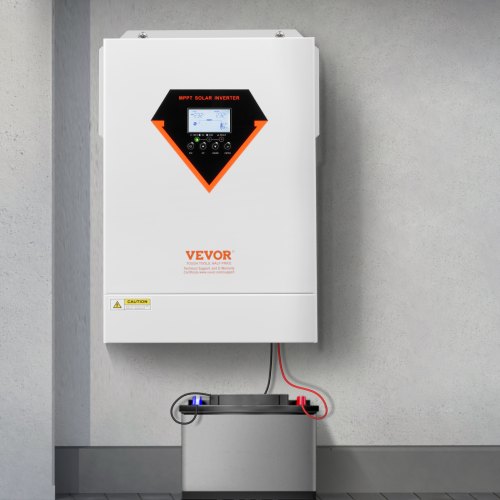 VEVOR Hybrid Solar Inverter, 6000W, All in One Pure Sine Wave Power Inverter Charger, 48V DC to ...