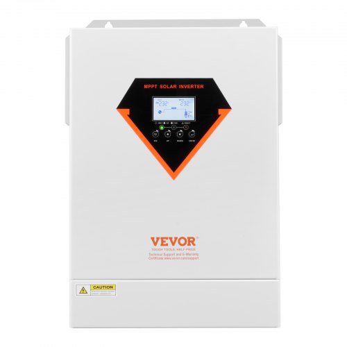 VEVOR Hybrid Solar Inverter, 6000W, All in One Pure Sine Wave Power Inverter Charger, 48V DC to ...