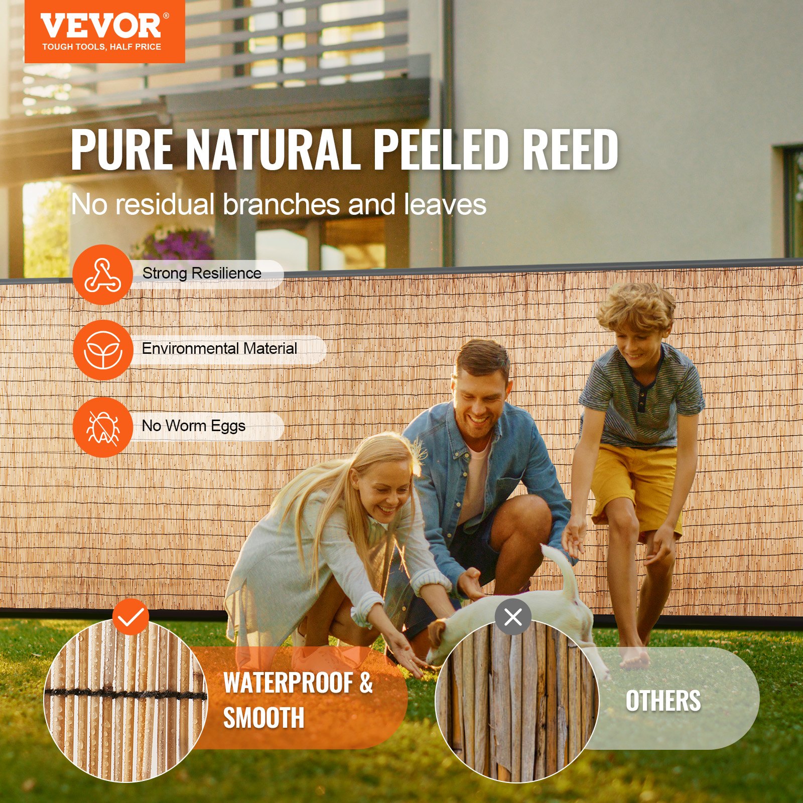 VEVOR Reed Fence Backyard Landscaping Privacy Blind Fencing Screen 13.3 ...