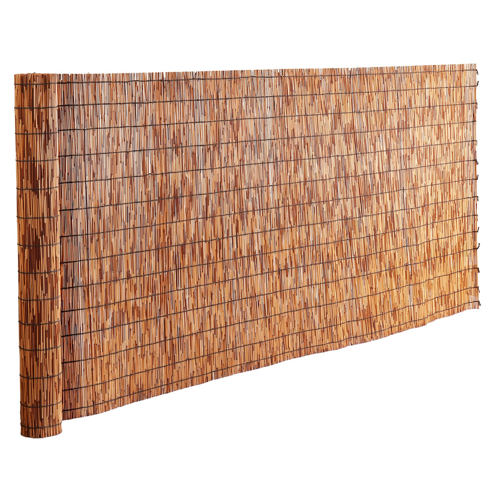 VEVOR Natural Reed Fencing, 4 ft x 16.4 ft, Reed Screen Curtain Balcony ...
