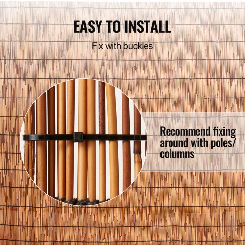VEVOR Natural Reed Fencing, 4 ft x 16.4 ft, 2 Pack Reed Screen Curtain ...