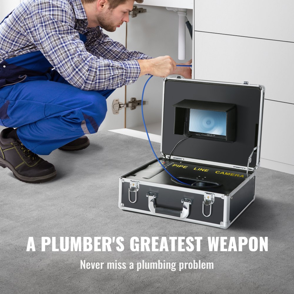 VEVOR Sewer Camera, 7" Screen Pipeline Inspection Camera with DVR ...