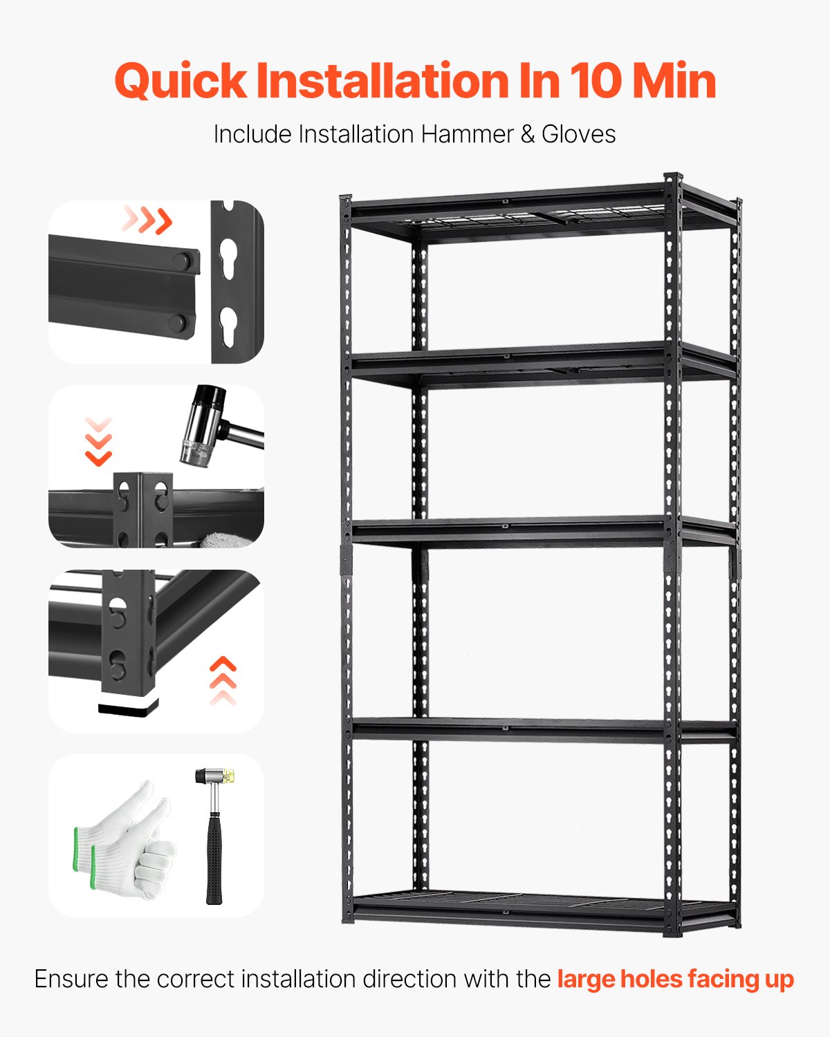 VEVOR Heavy Duty Storage Shelves — Steel Frame & 2000 lbs