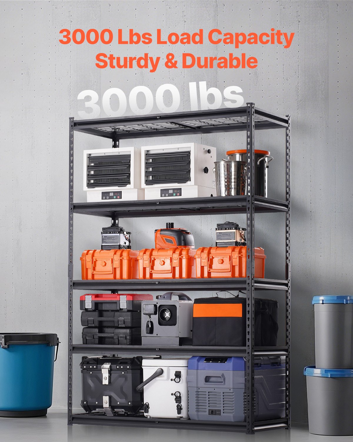 Storage Shelves 5 Tier Adjustable Heavy Duty Garage Shelving Units 3000 ...