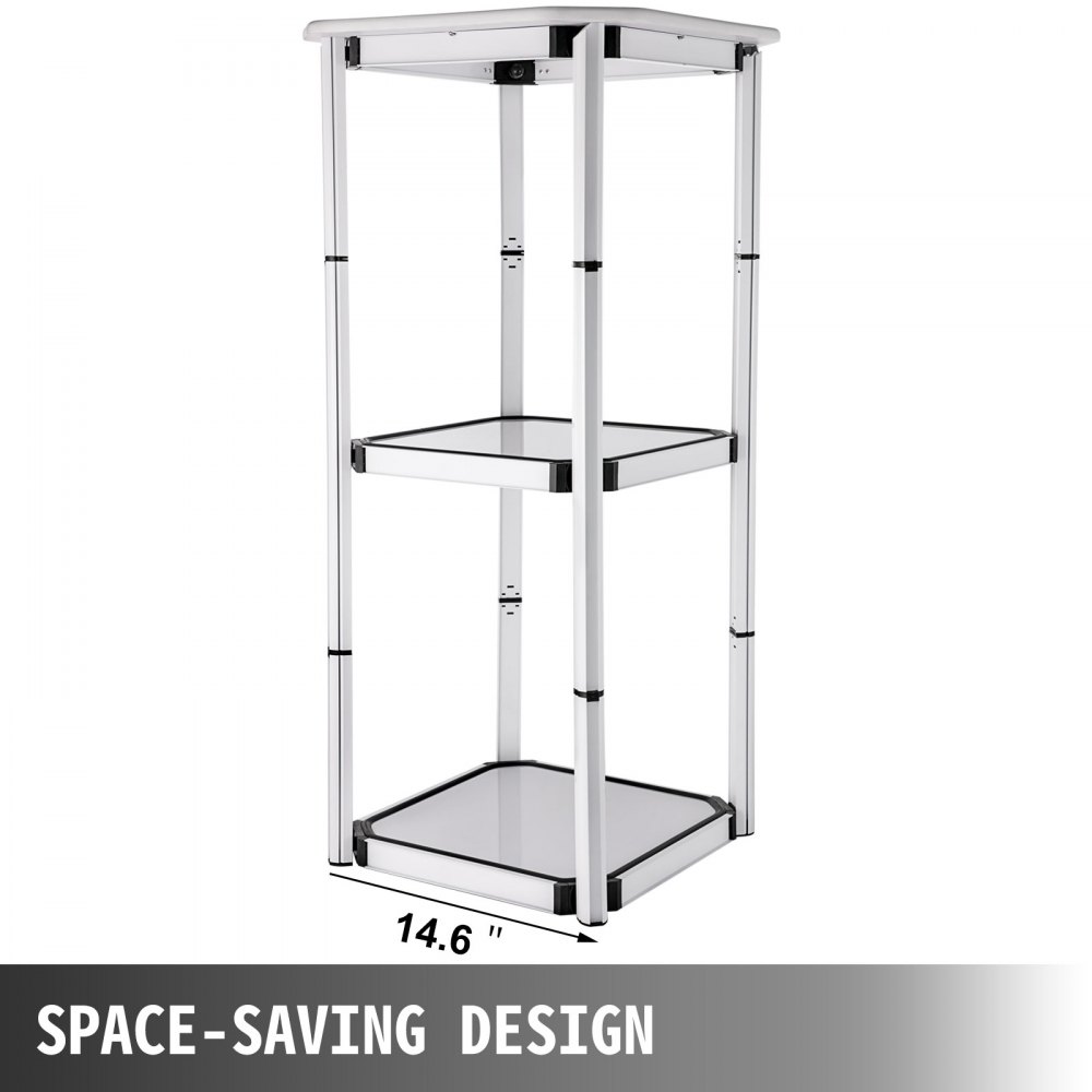 41.7" Spiral Tower Display Case Square Aluminum 10 Clear Panels Retail ...