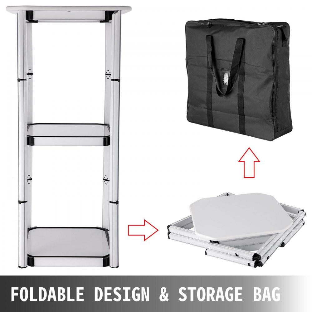 41.7" Spiral Tower Display Case Square Aluminum 10 Clear Panels Retail ...