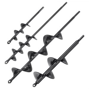 VEVOR Auger Drill Bits for Planting Set of 4, Garden Auger Drill Bit ...