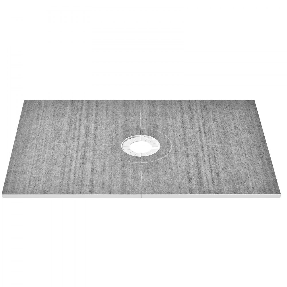 VEVOR Shower Curb Kit, 48"x72" Shower Pan Kit with 6.3" Central Drain ...
