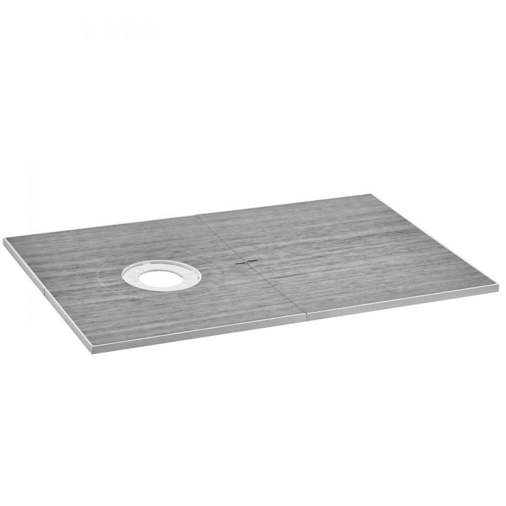 VEVOR Shower Curb Kit, 60"x38" Shower Pan Kit with 6.3" Offset Drain ...