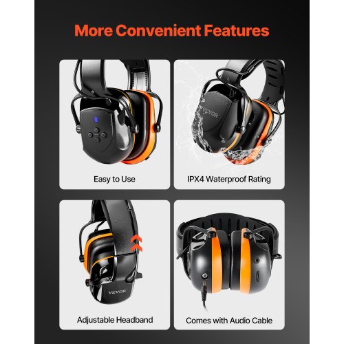 Safety Earmuffs Bluetooth Hearing Protection Ear Muffs Noise Reduction ...