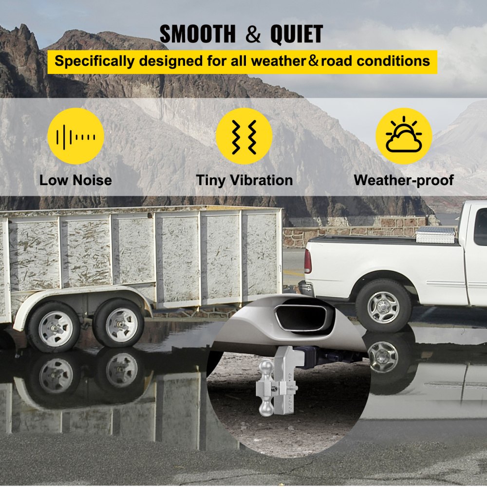 VEVOR Adjustable Trailer Hitch, Fits 6.35 cm Receiver, 15.24 cm Drop ...