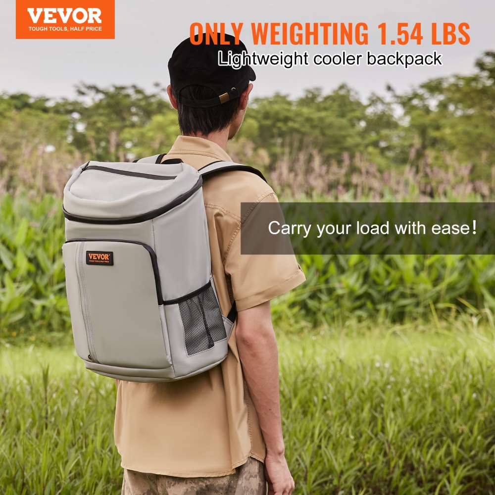 VEVOR Cooler Backpack, 28 Cans Backpack Cooler Leakproof, Waterproof ...