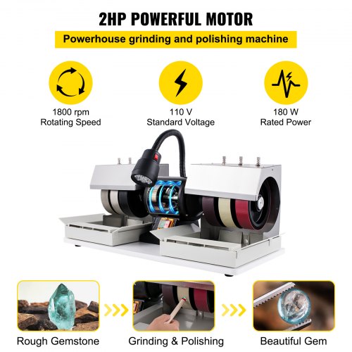 VEVOR 6" Cabbing Machine, 180W, 110V Lapidary Rock Grinder Polisher W ...