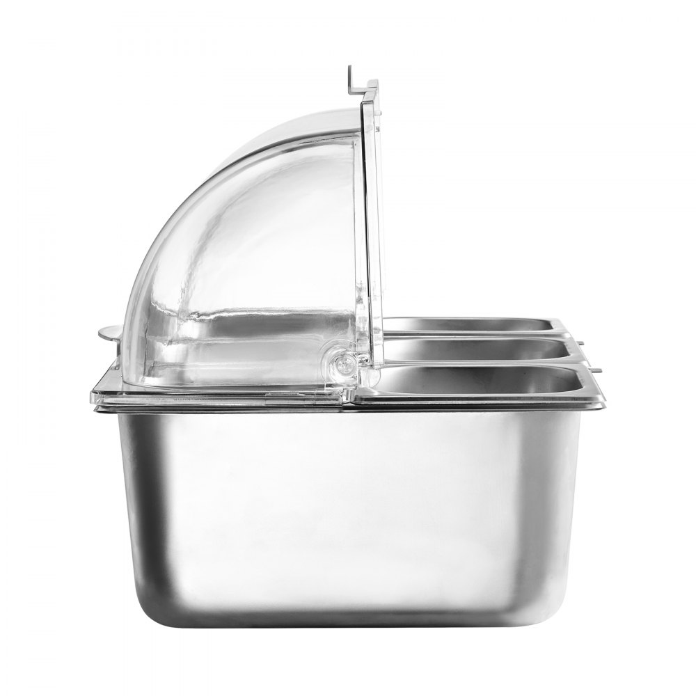 VEVOR Countertop Food Serving Display Container, 6 Pan Stainless Steel ...