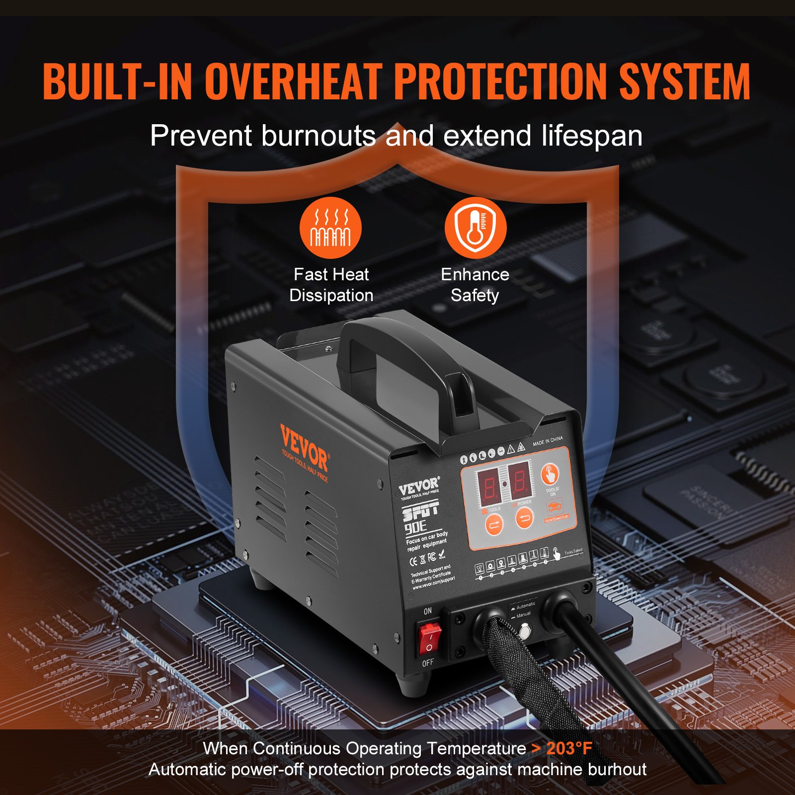 VEVOR Stud Welder Dent Repair Kit 220V 3KW Spot Welder Dent Puller with ...