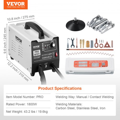 VEVOR Stud Welder Dent Repair Kit Auto/Manual Spot Welder Dent Puller 7 ...