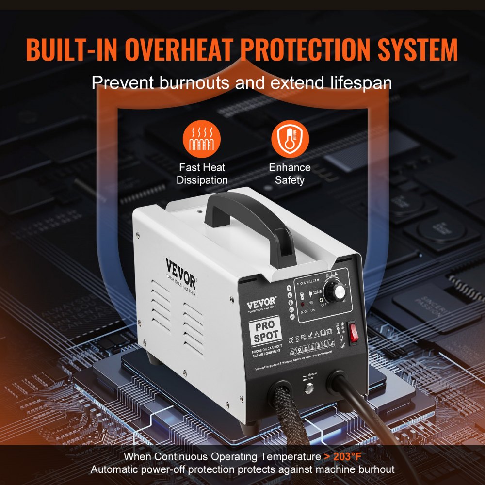 VEVOR Stud Welder Dent Repair Kit Auto/Manual Spot Welder Dent Puller 7 ...