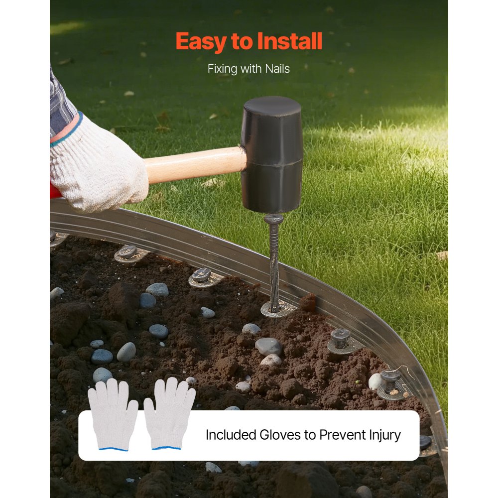 VEVOR Metal Landscape Edging, 10 Packs 60 in Rust-Resistant Aluminum ...