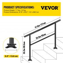 Shop the Best Selection of handrails for outdoor steps Products | VEVOR US