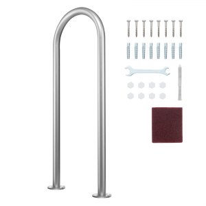 VEVOR Pool Handrail,36 x 13 inch Pool Railing, Aluminum with Base Plate ...