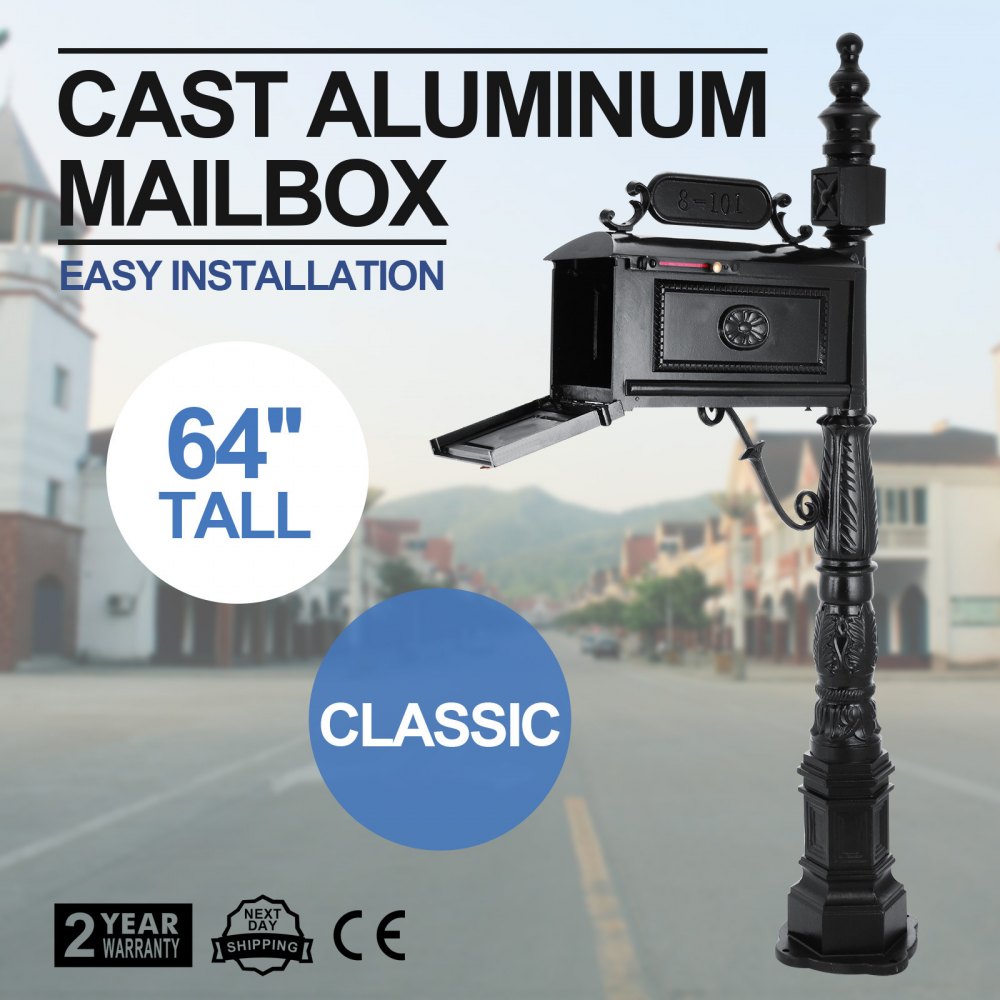 Classic Style Decorative Cast Aluminum Mail Box Mailbox Powder Coated ...
