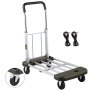 VEVOR Folding Hand Cart 330 lb Capacity Dolly Truck w/ 4 Wheels Luggage ...