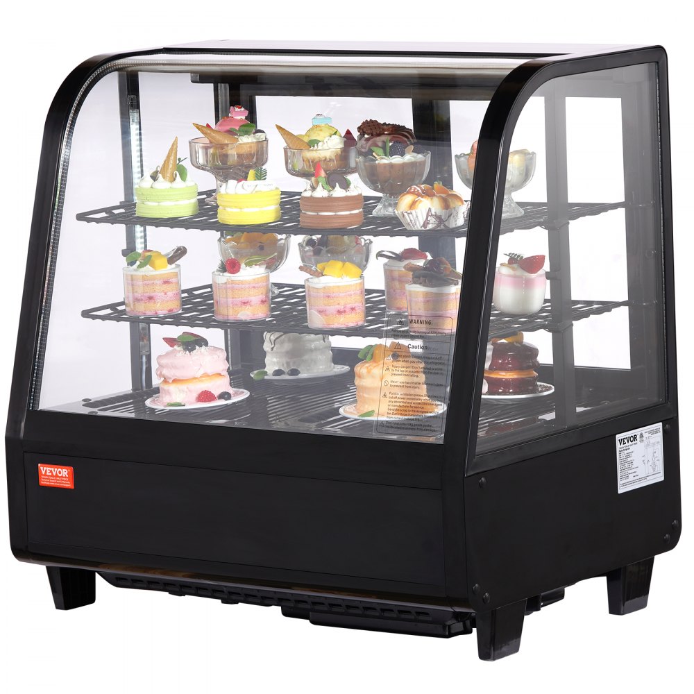 VEVOR Refrigerated Display Case, 3.5 Cu.Ft./100L, 2-Tier, Countertop ...