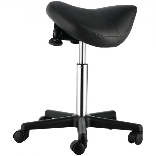 VEVOR Saddle Stool with Wheels, 400 LBS Weight Capacity, Height Adjustable Thickened PU Leather ...