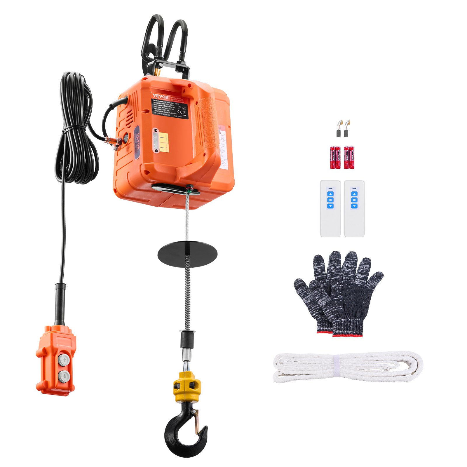 VEVOR Portable Electric Hoist – 1100 lbs Heavy Lifting Winch
