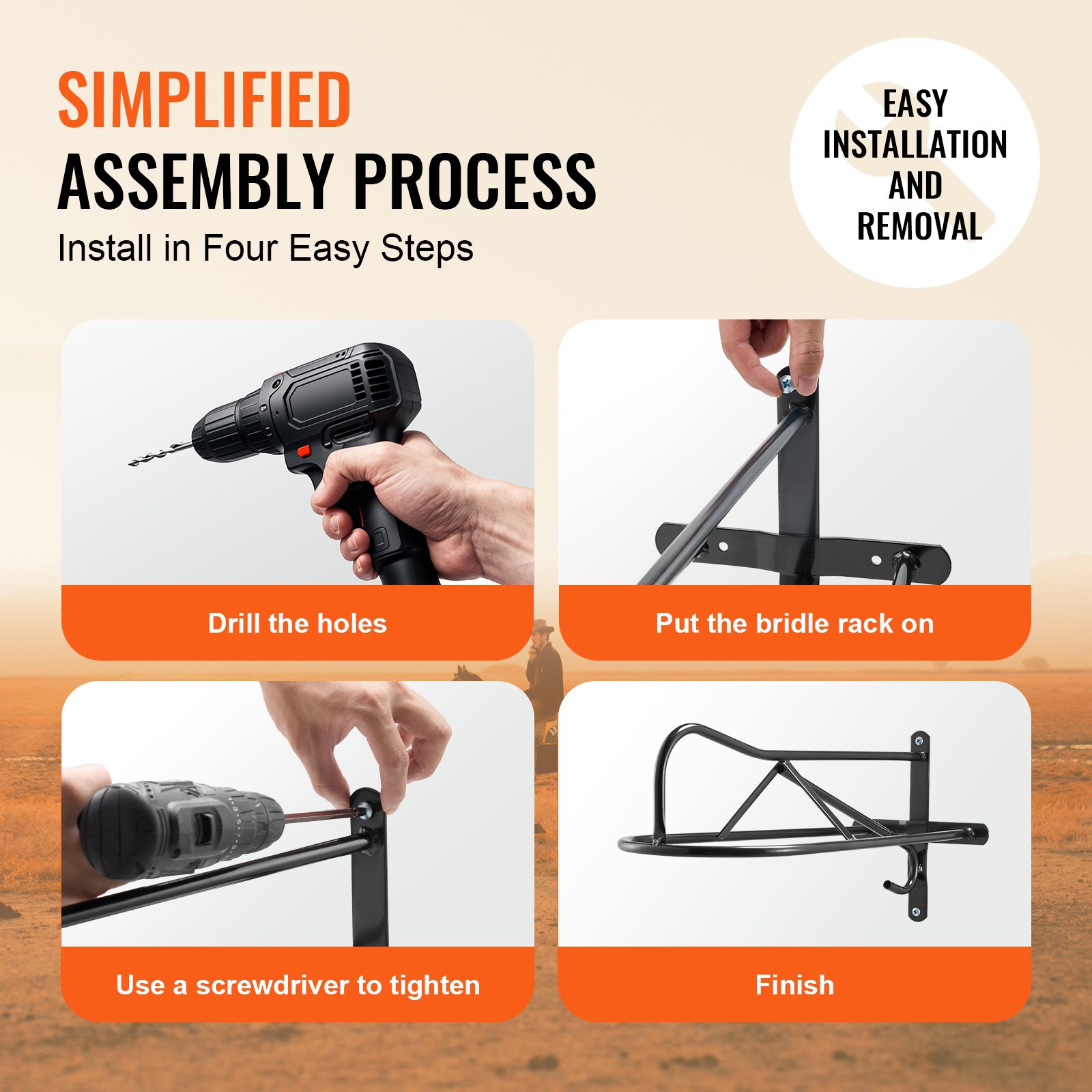 VEVOR Wall Mount Saddle Rack with Pad Bar 8 Packs Horse Saddle Rack ...