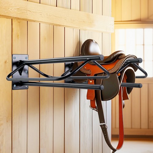 VEVOR Saddle Rack with Pad Bar 2 Packs Wall Mounted Horse Saddle Stand ...