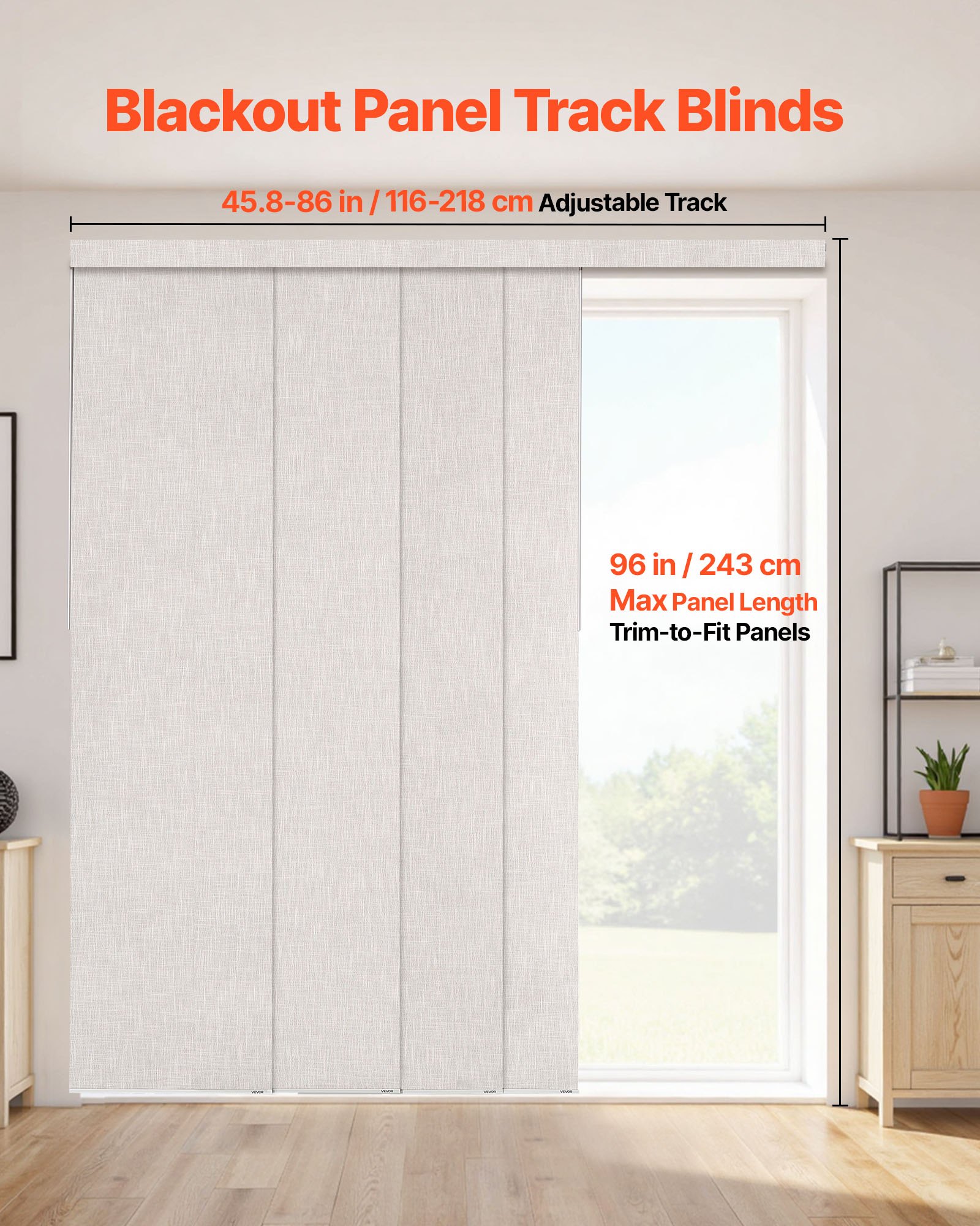 VEVOR Sliding Door Blinds: Blackout Coating and Smooth Glide