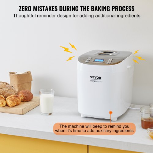 VEVOR Bread Maker, 15-in-1 3LB Dough Machine, Nonstick Ceramic Pan ...