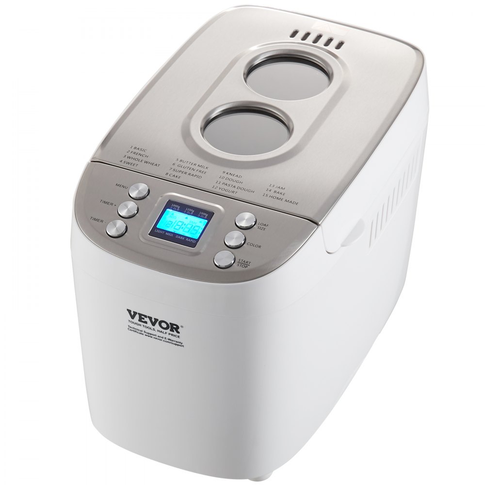 VEVOR Bread Maker, 15-in-1 3LB Dough Machine, Nonstick Ceramic Pan ...