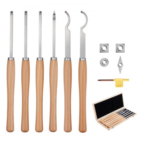 6PCS Wood Lathe Chisel Set HSS Woodturning Tools Storage Box for Lathe ...