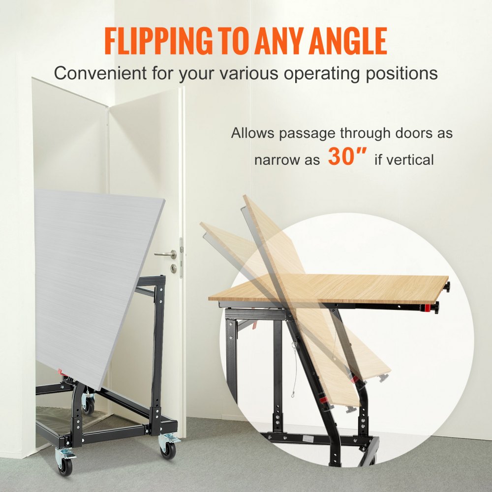 VEVOR Material Mate Panel Cart and Shop Stand, 4 x 4” Smooth Rolling ...