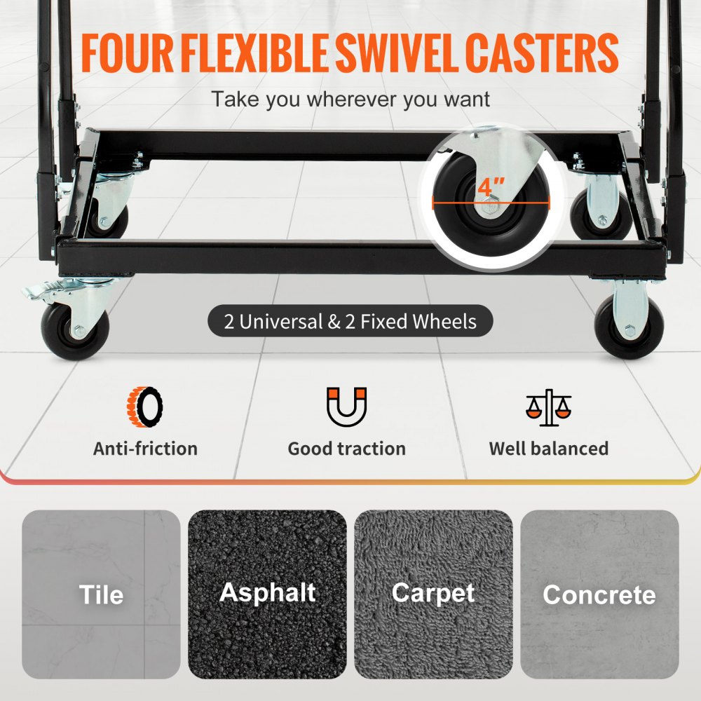 VEVOR Material Mate Panel Cart and Shop Stand, 4 x 4” Smooth Rolling ...