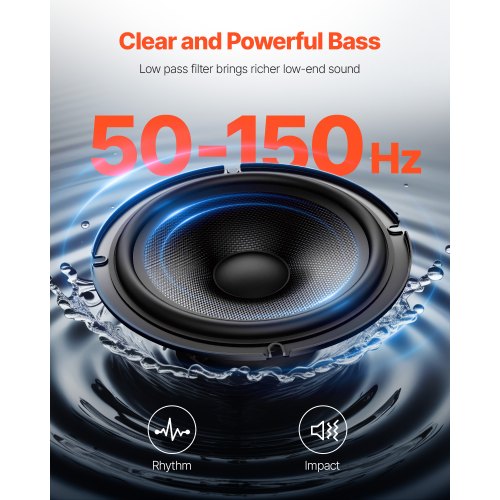 VEVOR 8" 400W Underseat Car Subwoofer, Slim Powered Car Subwoofers ...