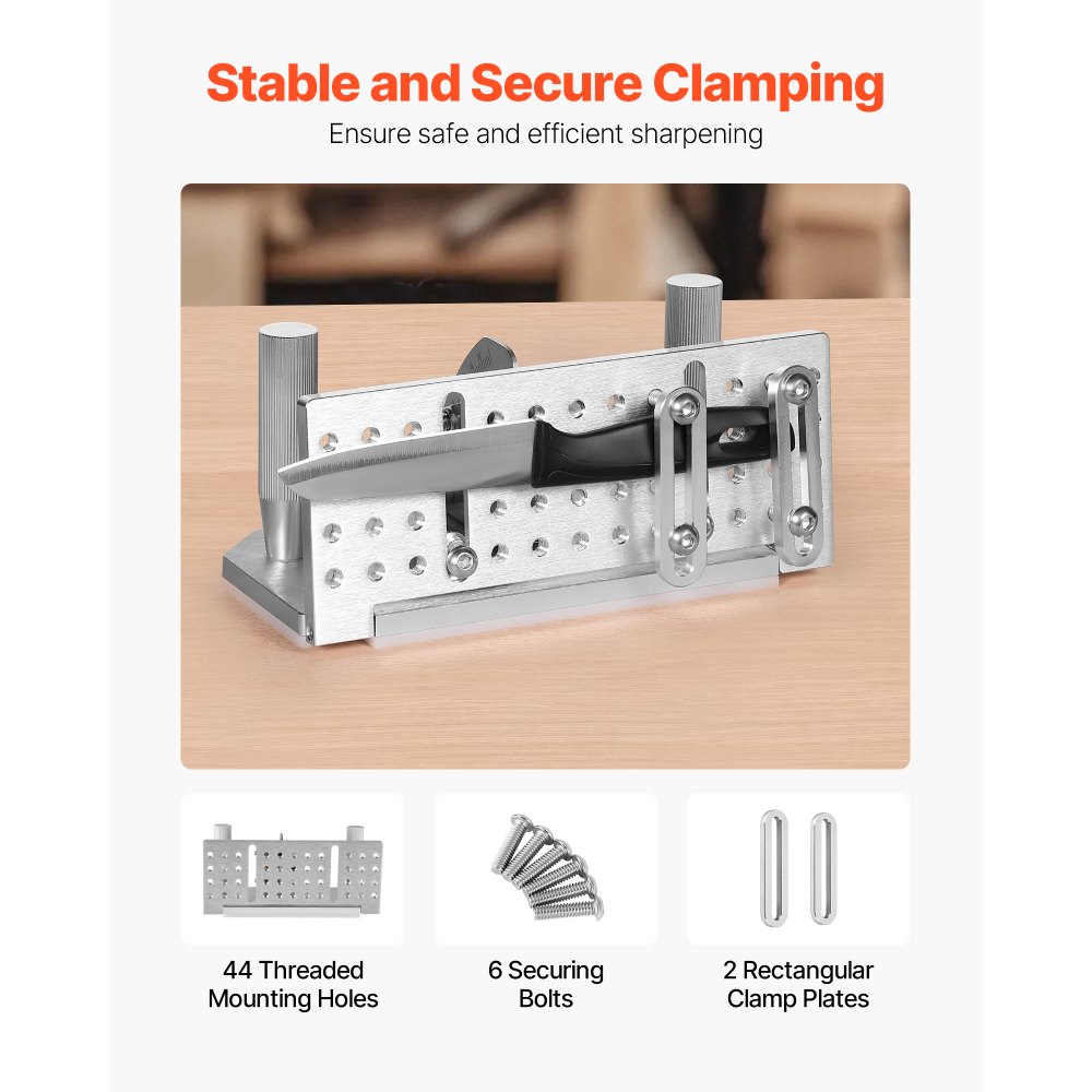 VEVOR Knife Grinding Jig – 44 Holes, 6 Bolts, 2 Plates